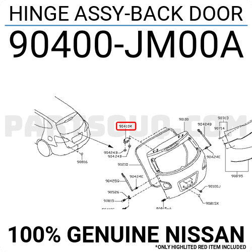 HINGE ASSY-BACK DOOR 90400JM00A | Nissan Parts | PartSouq