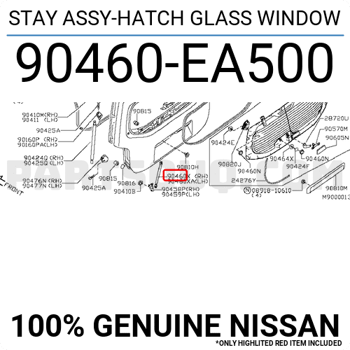 STAY ASSY-HATCH GLASS WINDOW 90460EA500 | Nissan Parts | PartSouq