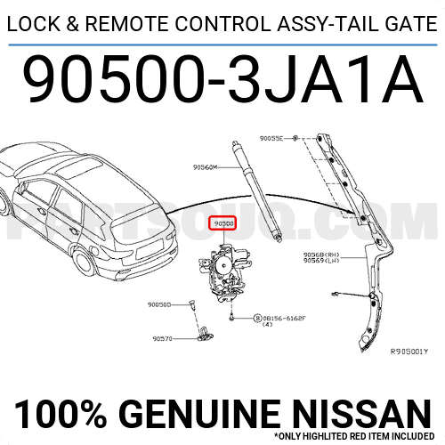 LOCK & REMOTE CONTROL ASSY-TAIL GATE 905003JA1A | Nissan Parts | PartSouq