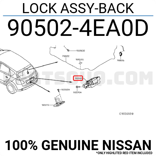 LOCK ASSY-BACK 905024EA0D | Nissan Parts | PartSouq