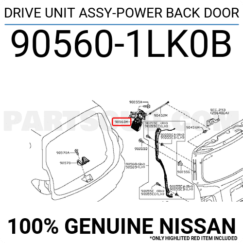 DRIVE UNIT ASSY-POWER BACK DOOR 905601LK0B | Nissan Parts | PartSouq