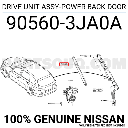 DRIVE UNIT ASSY-POWER BACK DOOR 905603JA0A | Nissan Parts | PartSouq