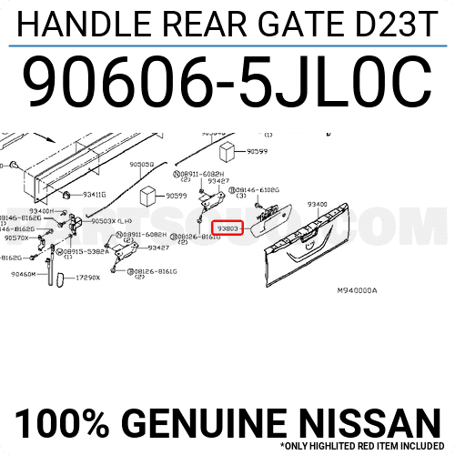 HANDLE REAR GATE D23T 906065JL0C | Nissan Parts | PartSouq