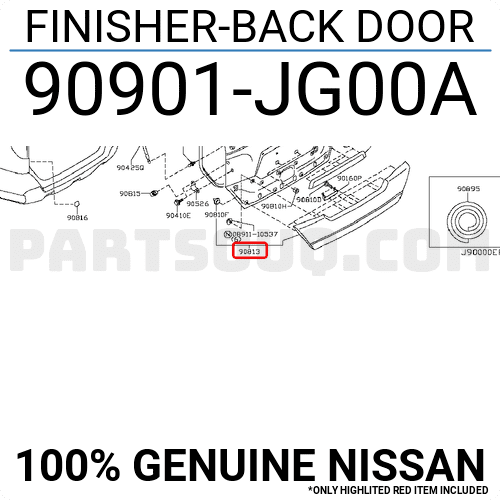 FINISHER-BACK DOOR 90901JG00A | Nissan Parts | PartSouq