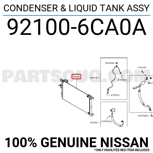 CONDENSER & LIQUID TANK ASSY 921006CA0A | Nissan Parts | PartSouq