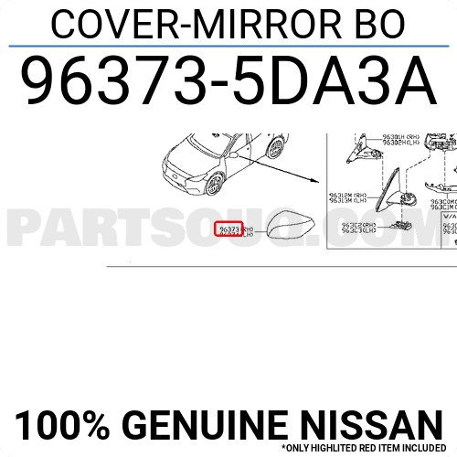 COVER-MIRROR BO 963735DA3A | Nissan Parts | PartSouq