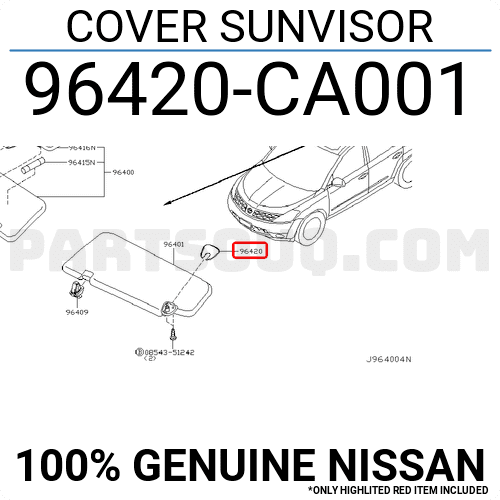 COVER SUNVISOR 96420CA001 | Nissan Parts | PartSouq