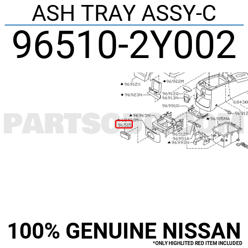 ASH TRAY ASSY-C 965102Y002 | Nissan Parts | PartSouq