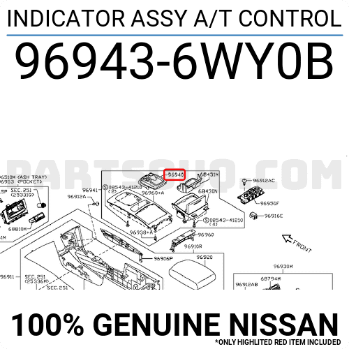 INDICATOR ASSY A/T CONTROL 969436WY0B | Nissan Parts | PartSouq