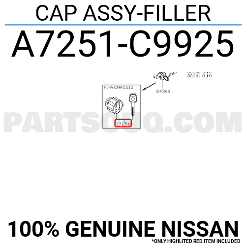CAP ASSY-FILLER A7251C9925 | Nissan Parts | PartSouq