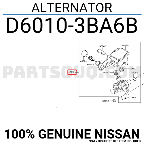ALTERNATOR D60103BA6B | Nissan Parts | PartSouq