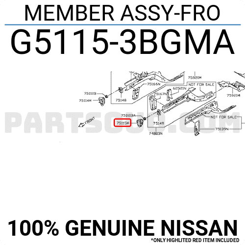 MEMBER ASSY-FRO G51153BGMA | Nissan Parts | PartSouq