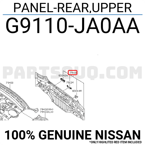 PANEL-REAR,UPPER G9110JA0AA | Nissan Parts | PartSouq