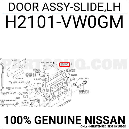 DOOR ASSY-SLIDE,LH H2101VW0GM | Nissan Parts | PartSouq