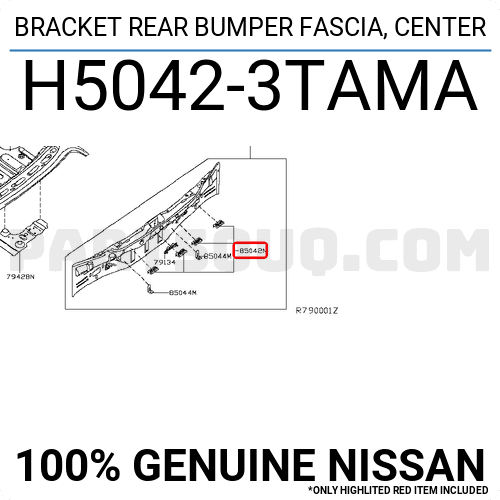 BRACKET REAR BUMPER FASCIA, CENTER H50423TAMA | Nissan Parts | PartSouq