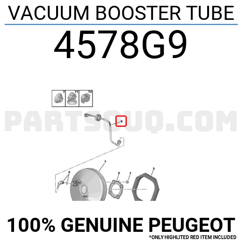 VACUUM BOOSTER TUBE 4578G9 | Peugeot Parts | PartSouq