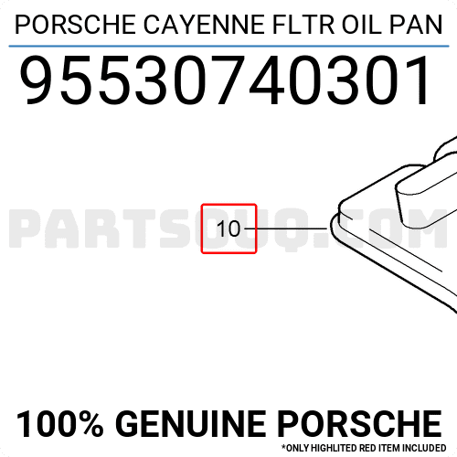 PORSCHE CAYENNE FLTR OIL PAN 95530740301 | Porsche Parts | PartSouq