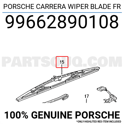 PORSCHE CARRERA WIPER BLADE FR 99662890108 | Porsche Parts | PartSouq