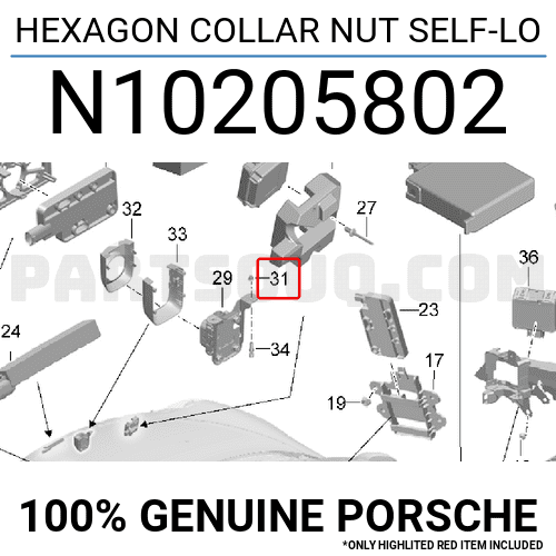 Hexagon collar nut self-lo N10205802 | Porsche Parts | PartSouq