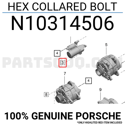 Hex collared bolt N10314506 | Porsche Parts | PartSouq