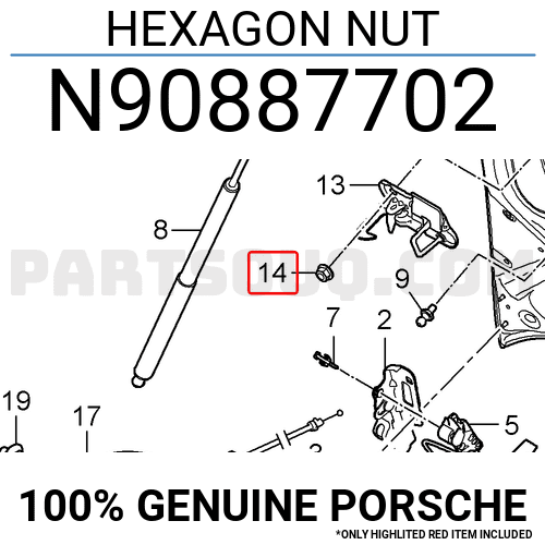 Hexagon nut N90887702 | Porsche Parts | PartSouq