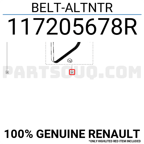 BELT-ALTNTR 117205678R | Renault Parts | PartSouq