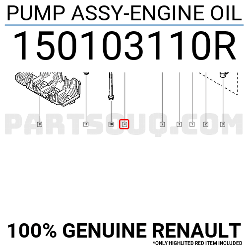 PUMP ASSY-ENGINE OIL 150103110R | Renault Parts | PartSouq