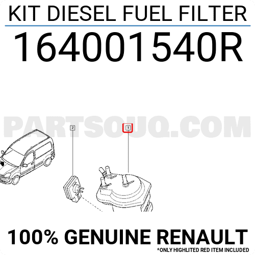 KIT DIESEL FUEL FILTER 164001540R | Renault Parts | PartSouq