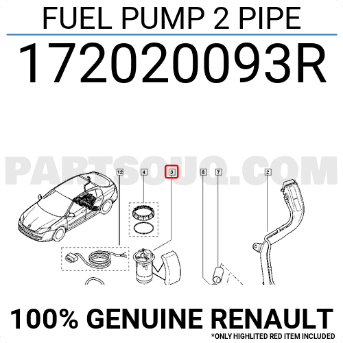 FUEL PUMP 2 PIPE 172020093R | Renault Parts | PartSouq