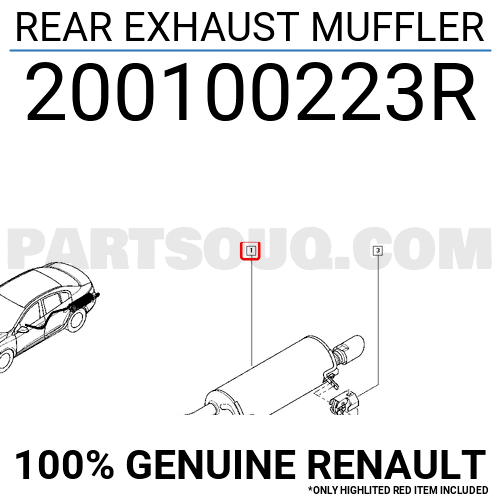 REAR EXHAUST MUFFLER 200100223R | Renault Parts | PartSouq