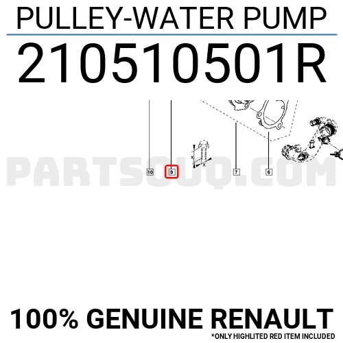 PULLEY-WATER PUMP 210510501R | Renault Parts | PartSouq