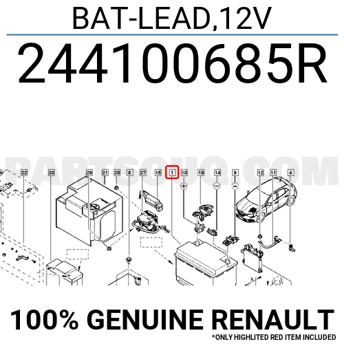 BAT-LEAD,12V 244100685R | Renault Parts | PartSouq