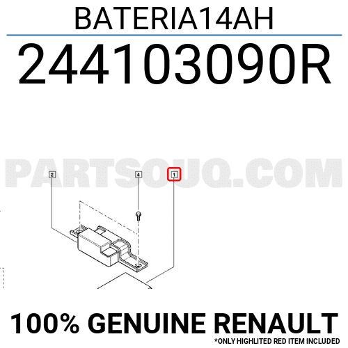 BATERIA14AH 244103090R | Renault Parts | PartSouq