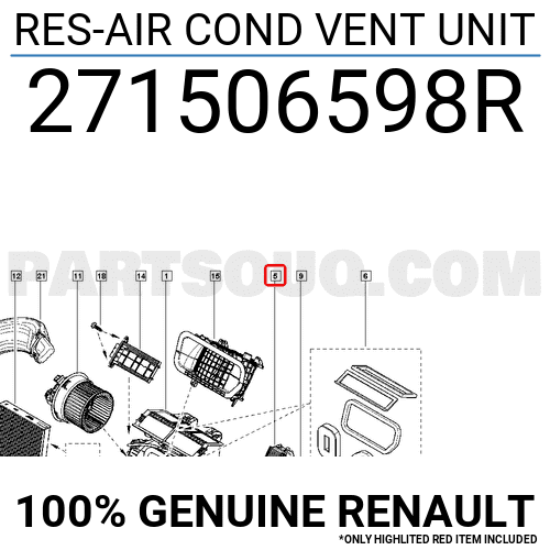 RES-AIR COND VENT UNIT 271506598R | Renault Parts | PartSouq