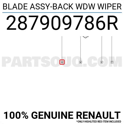 BLADE ASSY-BACK WDW WIPER 287909786R | Renault Parts | PartSouq