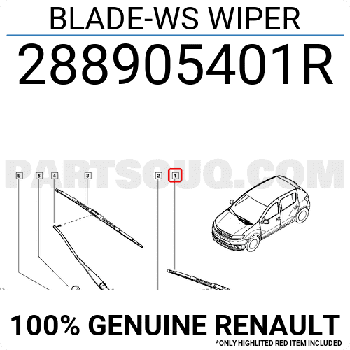 BLADE-WS WIPER 288905401R | Renault Parts | PartSouq