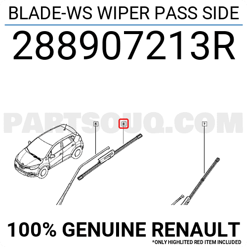 BLADE-WS WIPER PASS SIDE 288907213R | Renault Parts | PartSouq