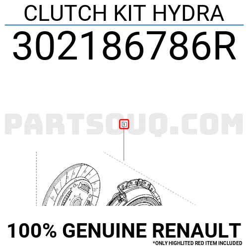 CLUTCH KIT HYDRA 302186786R | Renault Parts | PartSouq