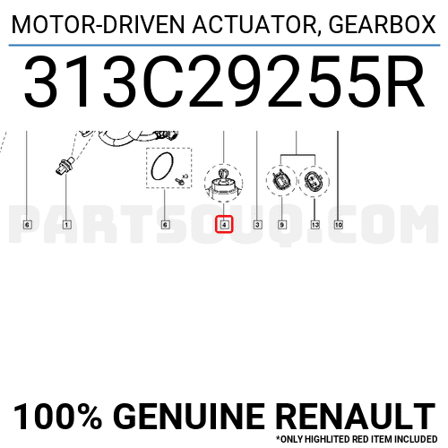 MOTOR-DRIVEN ACTUATOR, GEARBOX 313C29255R | Renault Parts | PartSouq