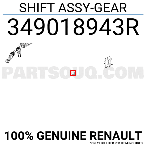 SHIFT ASSY-GEAR 349018943R | Renault Parts | PartSouq