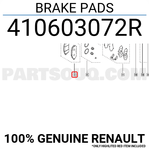BRAKE PADS 410603072R | Renault Parts | PartSouq