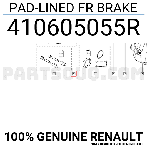 PAD-LINED FR BRAKE 410605055R | Renault Parts | PartSouq