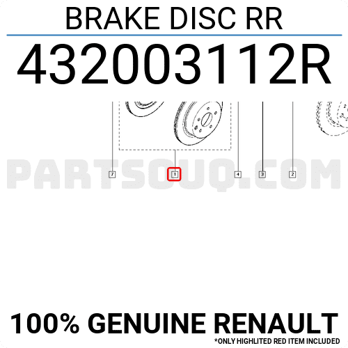 BRAKE DISC RR 432003112R | Renault Parts | PartSouq