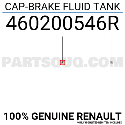 CAP-BRAKE FLUID TANK 460200546R | Renault Parts | PartSouq