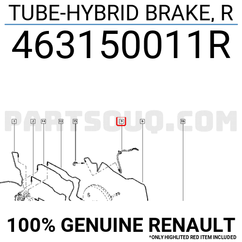 TUBE-HYBRID BRAKE, R 463150011R | Renault Parts | PartSouq