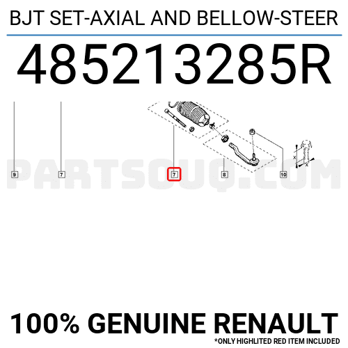 BJT SET-AXIAL AND BELLOW-STEER 485213285R | Renault Parts | PartSouq