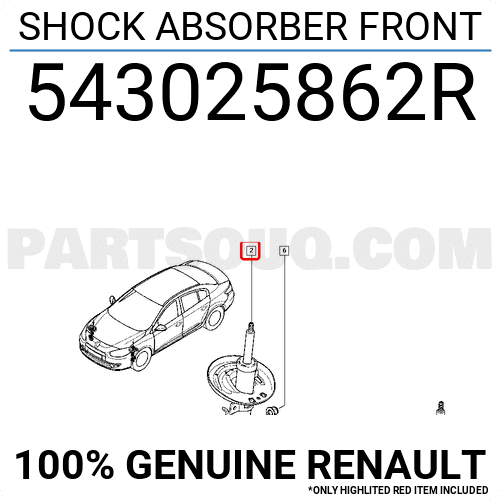 SHOCK ABSORBER FRONT 543025862R | Renault Parts | PartSouq