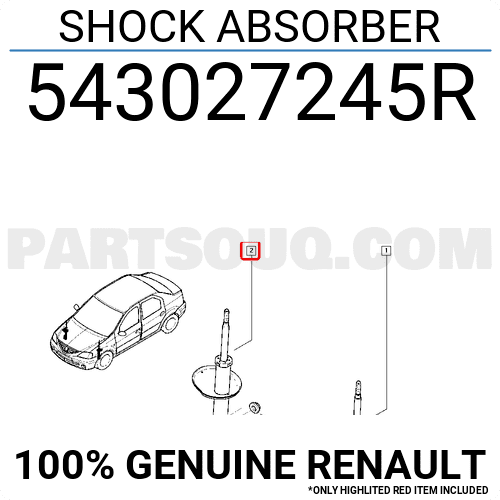 SHOCK ABSORBER 543027245R | Renault Parts | PartSouq