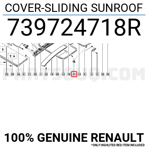 COVER-SLIDING SUNROOF 739724718R | Renault Parts | PartSouq