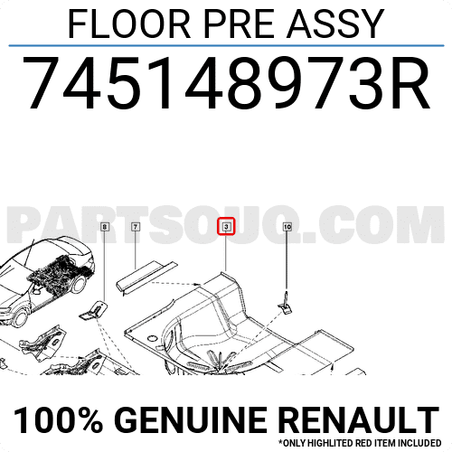 FLOOR PRE ASSY 745148973R | Renault Parts | PartSouq